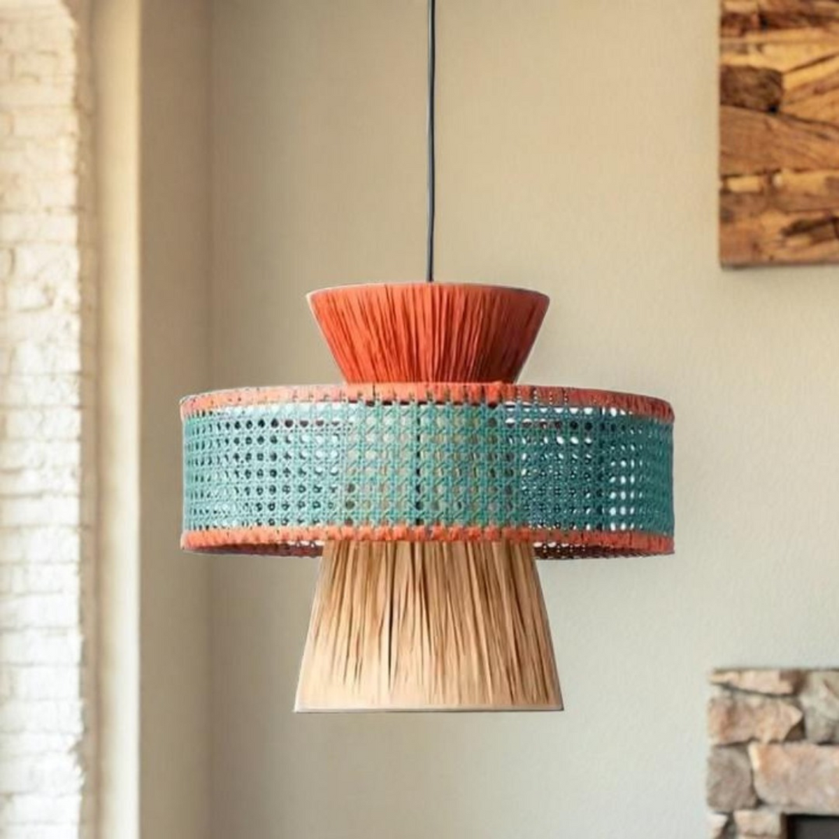 Raffia Multicolor Pendant Lamp LP-47 – BALBENI